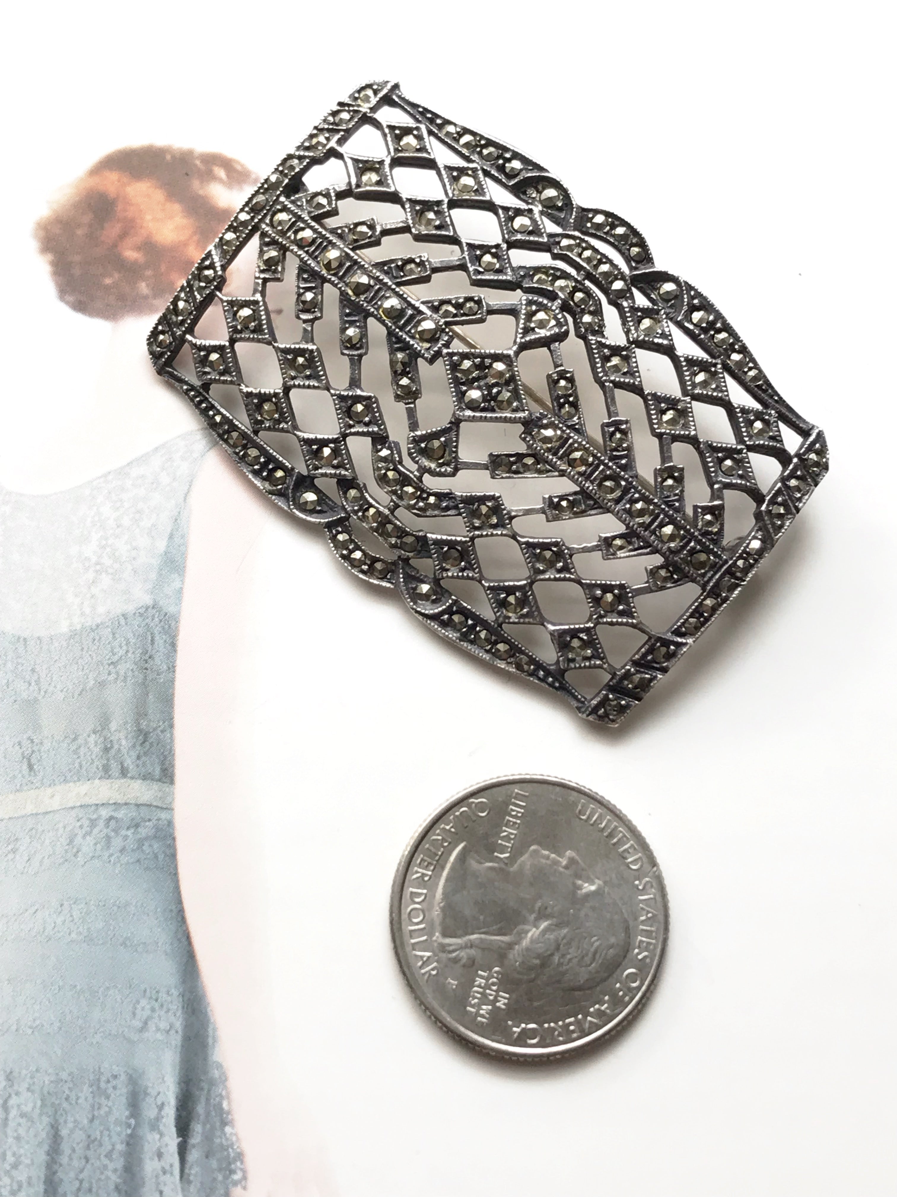 Geometric Marcasite Pin – Stacey Fay Designs