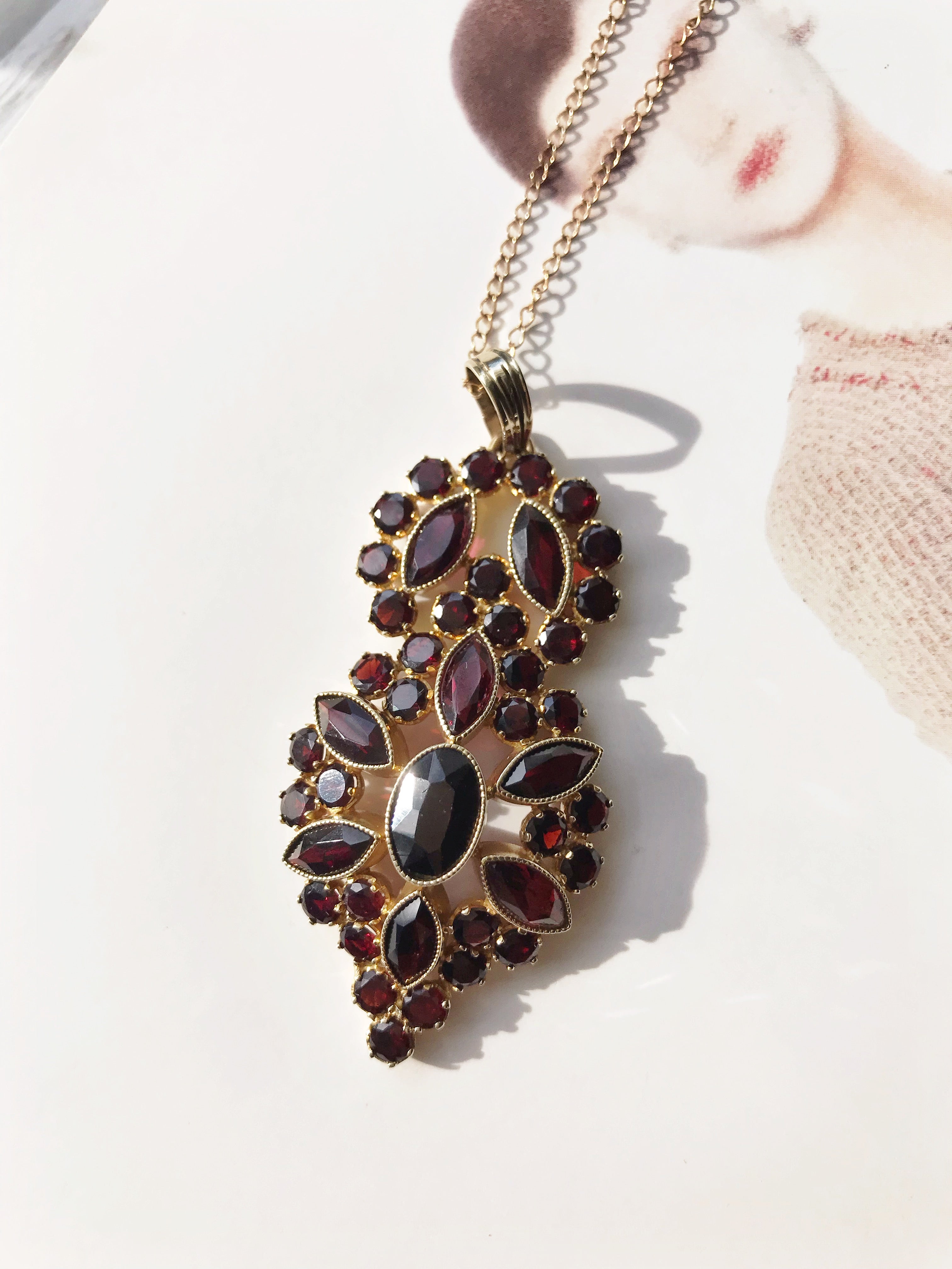 Vintage Garnet Lavalier Necklace – Stacey Fay Designs